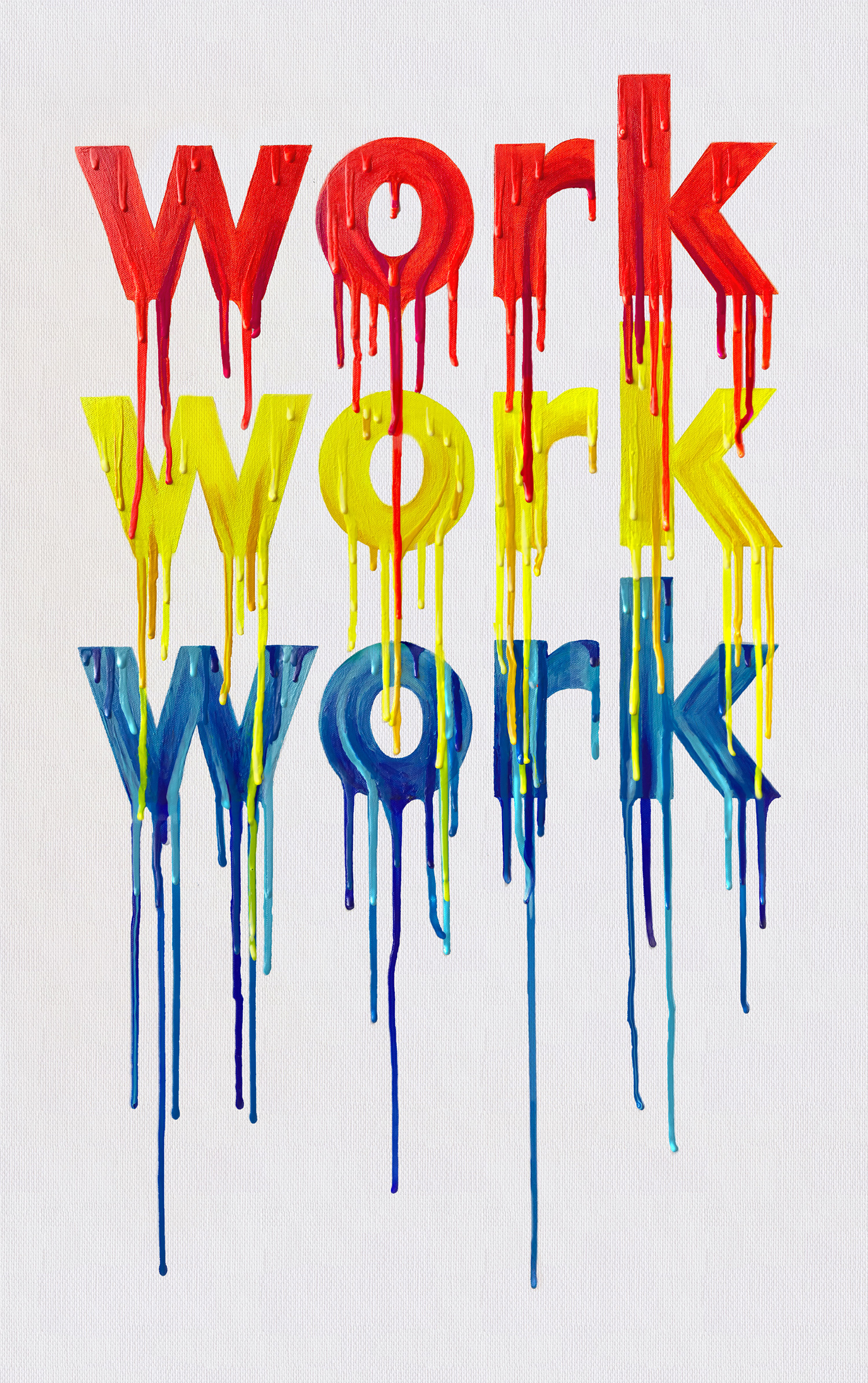 Work, Work, Work, canvas painting – Lisa Sheehan – Asillo3D